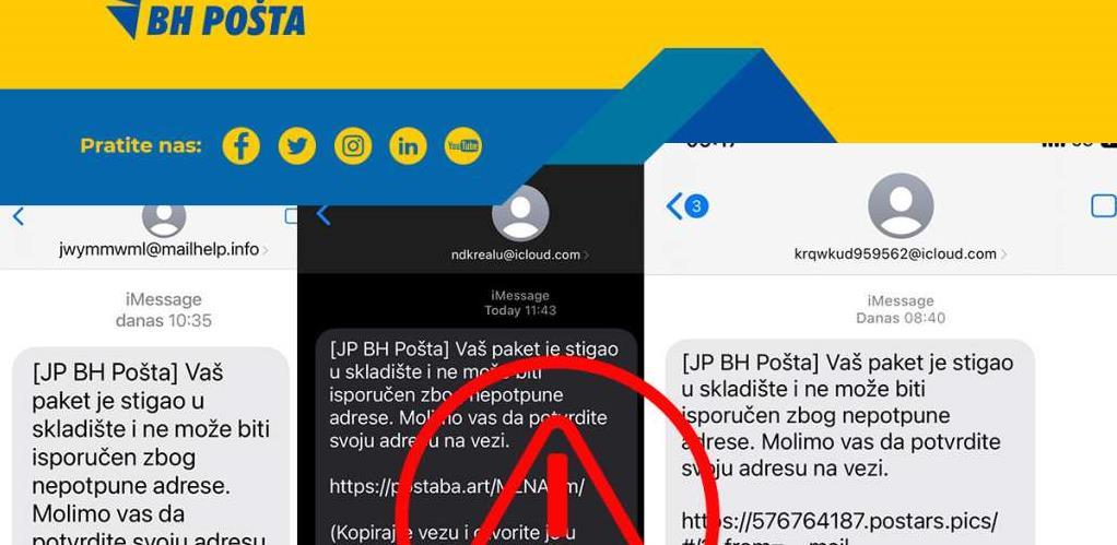 BH Pošta upozorila korisnike - Ne nasjedajte na lažne SMS poruke o ...